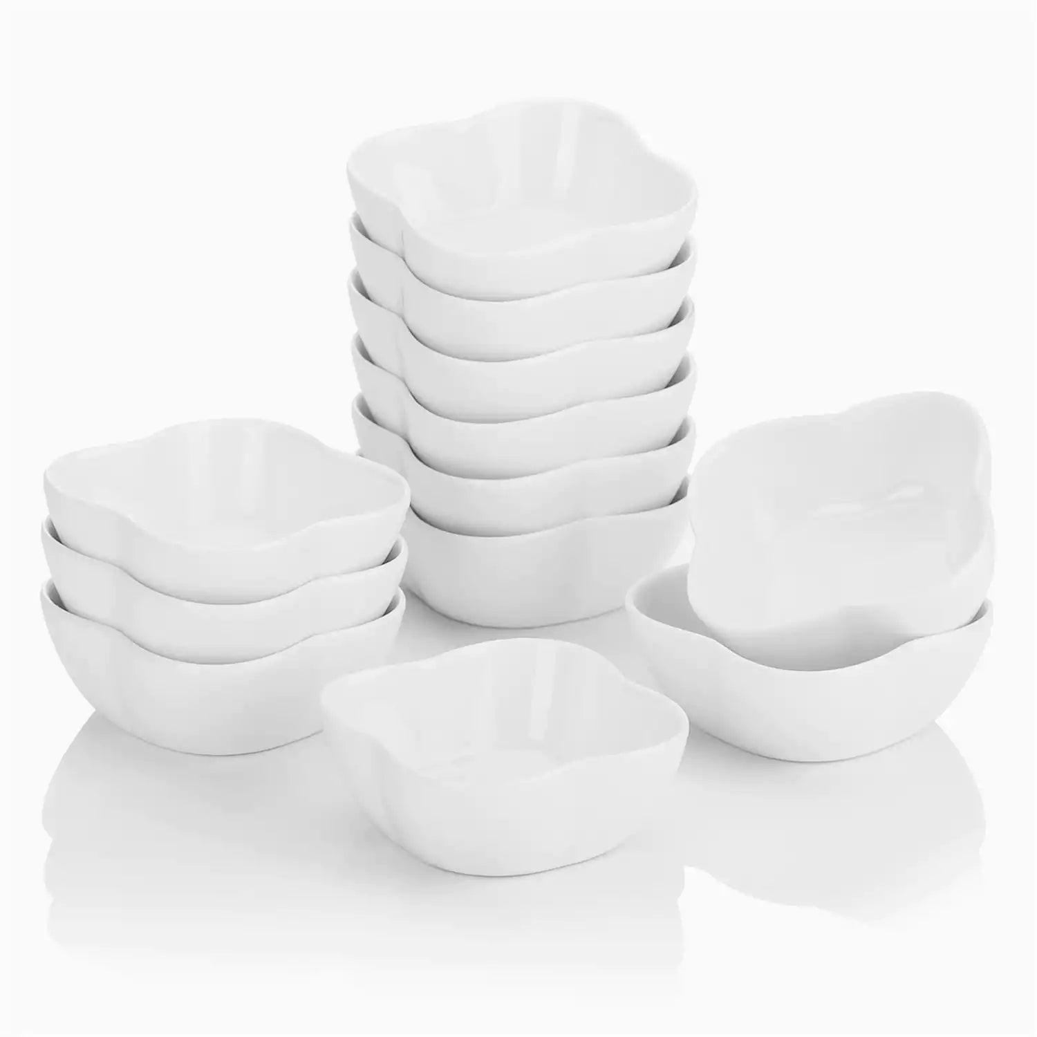 Dipping Sauce Dish Set of 12 – Ivory White Porcelain Mini Ramekins for ...