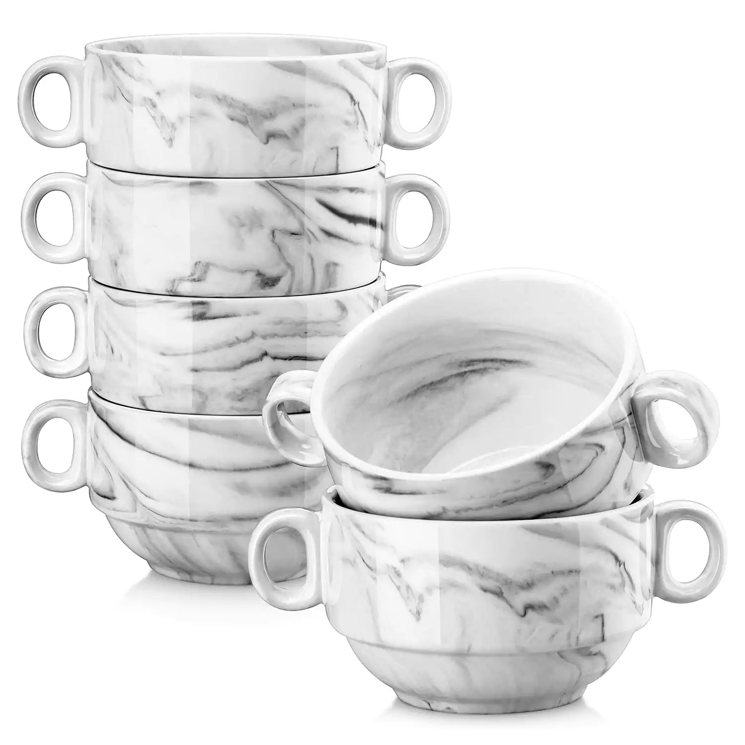 Porcelain Soup Bowls Set of 6 – Perfect for Serving Soups and Stews