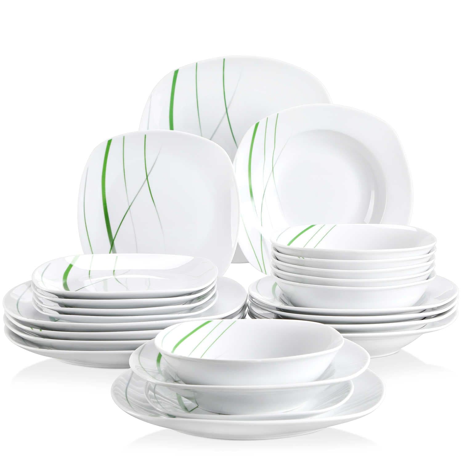 24-Piece Stylish Dinnerware Set | Sleek Design | Durable & Modern Tableware